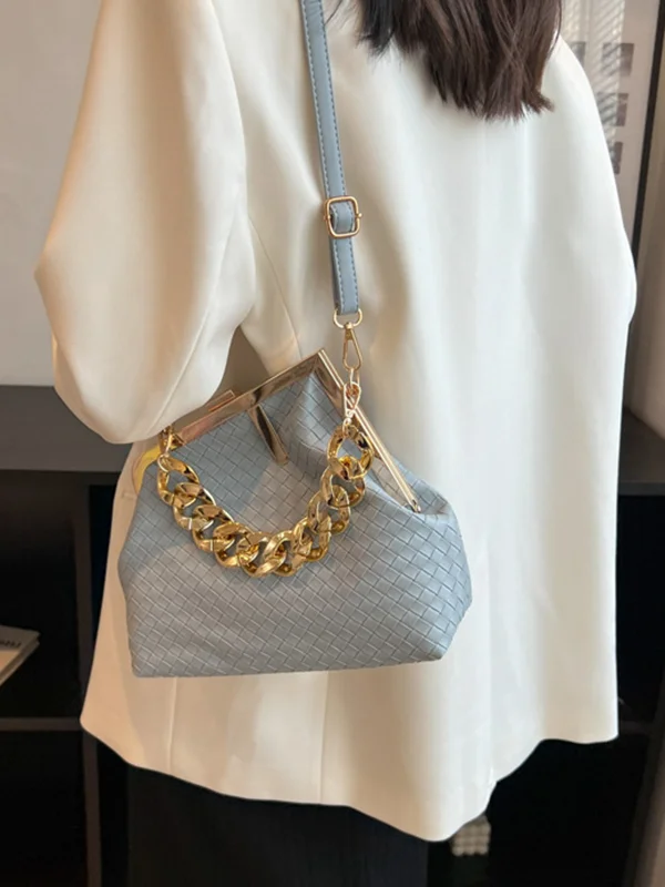 Elegant Geometric Chain-Adorned Handbags