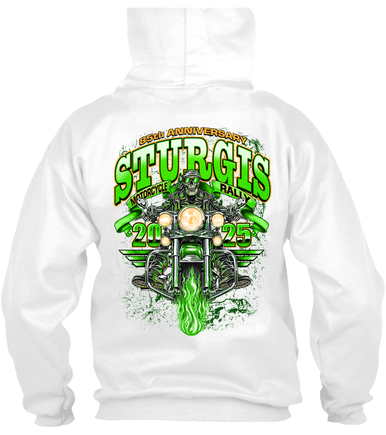 2025 Sturgis Motorcycle Rally Green Skeleton Rider - 85th Anniversary