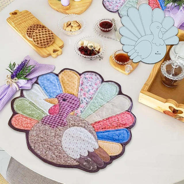 DIY Turkey Patchwork Trivet Sewing Template – With Tutorial