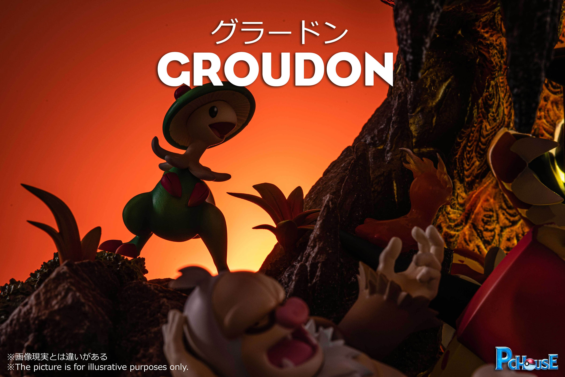 Land Series Groudon Family - Pokemon Resin Statue - PCHouse Studios