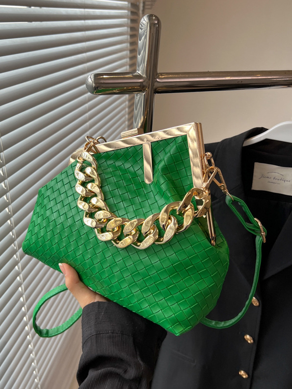 Elegant Geometric Chain-Adorned Handbags