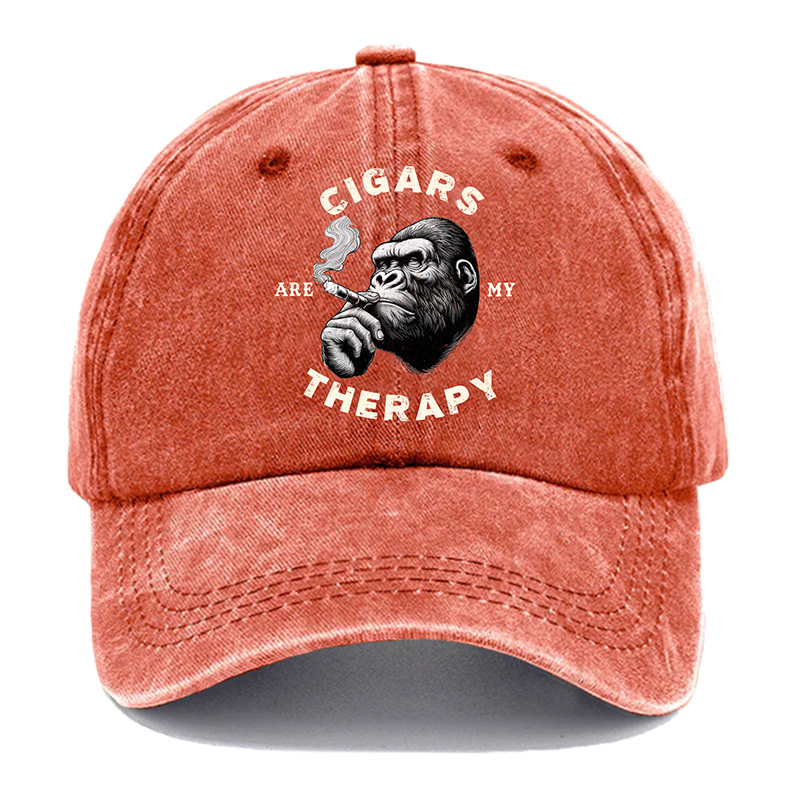 Cigars are my Therapy Washed Baseball Caps