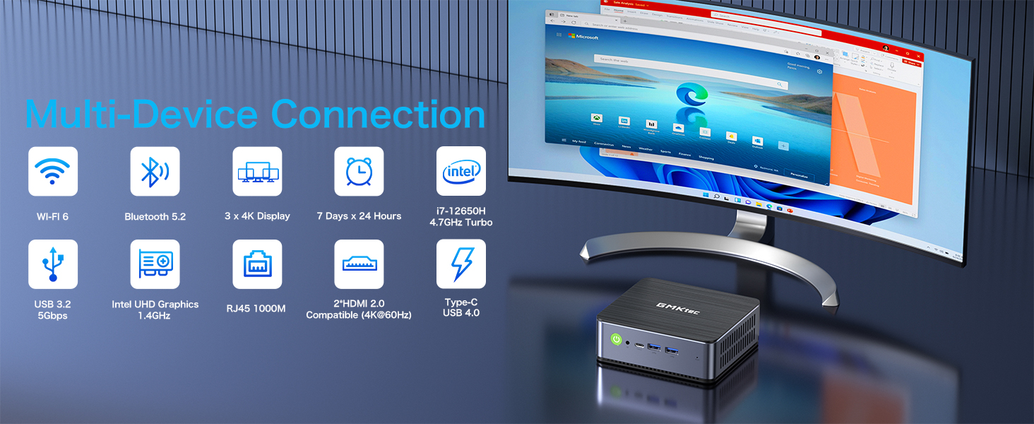 12th Gen Intel Core i7 12650H Mini PC--NucBox K3 Pro