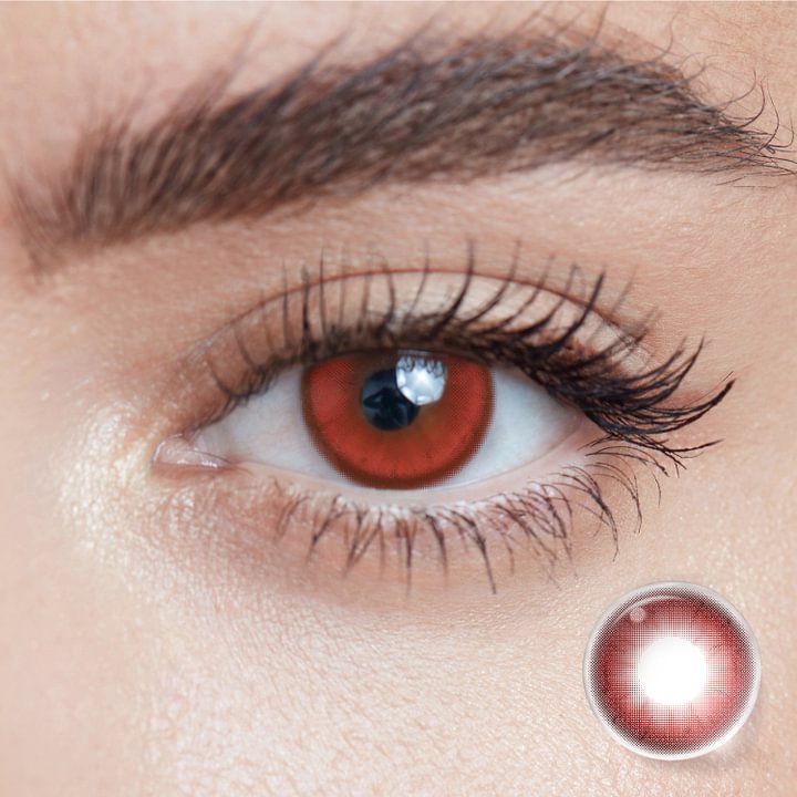 moody Fiery Red Prescription Colored Contacts Daily Disposable