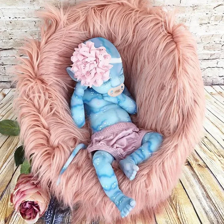 Reborn Baby 12" Full Body Platinum Liquid Silicone Reborn Blue Reborn Baby