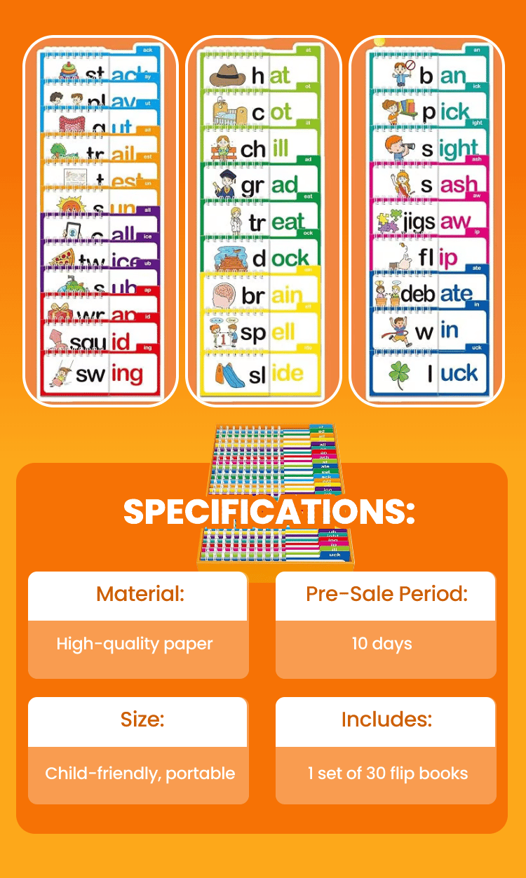 Early Literacy Learning Word Family Flip Books - 30 Read And Rhyme ...