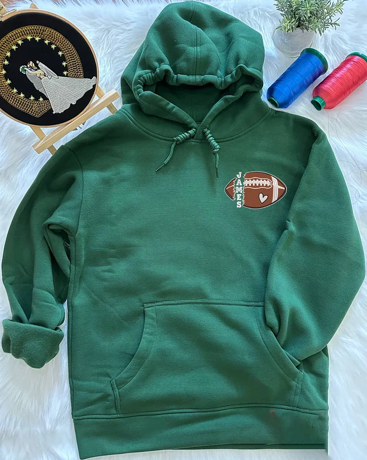 🏈Personalized Football Embroidered Sweatshirt- Custom Football Name And ...