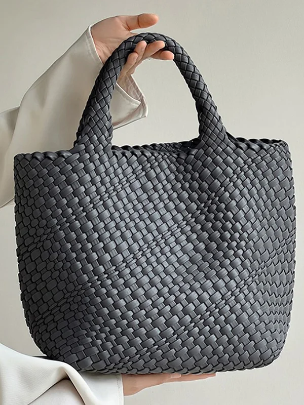 Elegant Solid Color Woven Tote Handbags – The Epitome of Style and ...