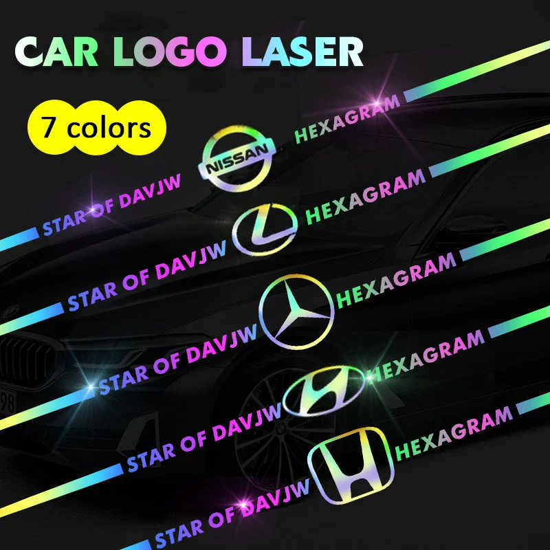 🔥Colorful Laser Stickers Car Body Doors Rear Windshield Fenders Rear ...