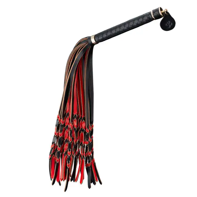 LOCKINK Red & Black Braided Tail Flogger