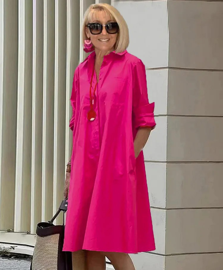 Spring Summer New Type Fashion Temperament Shirt Collar Long Sleeve