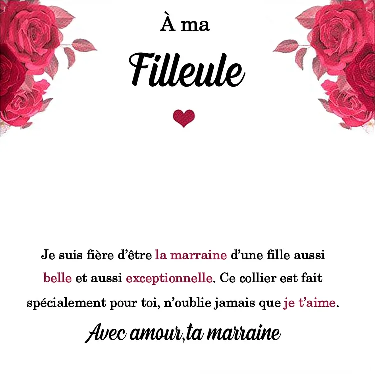 À ma Filleule-Carte avec coffre cadeau