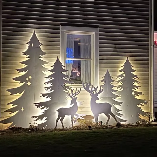 Christmas Tree & Reindeer Silhouette PDF Templates
