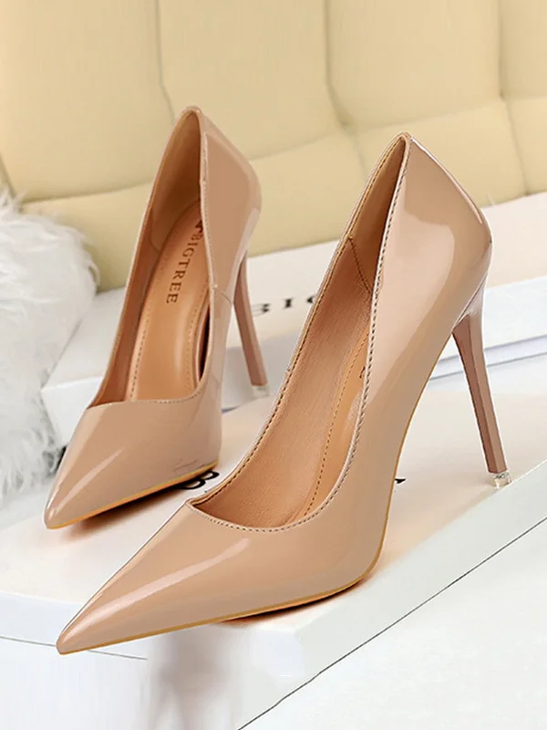 Elegant Split-Joint High Heels in Solid Colors
