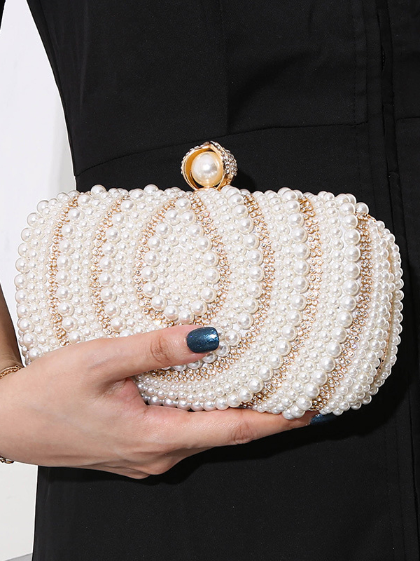 Modern Chic: Geometric Rhinestone-Embellished Chain Handbags