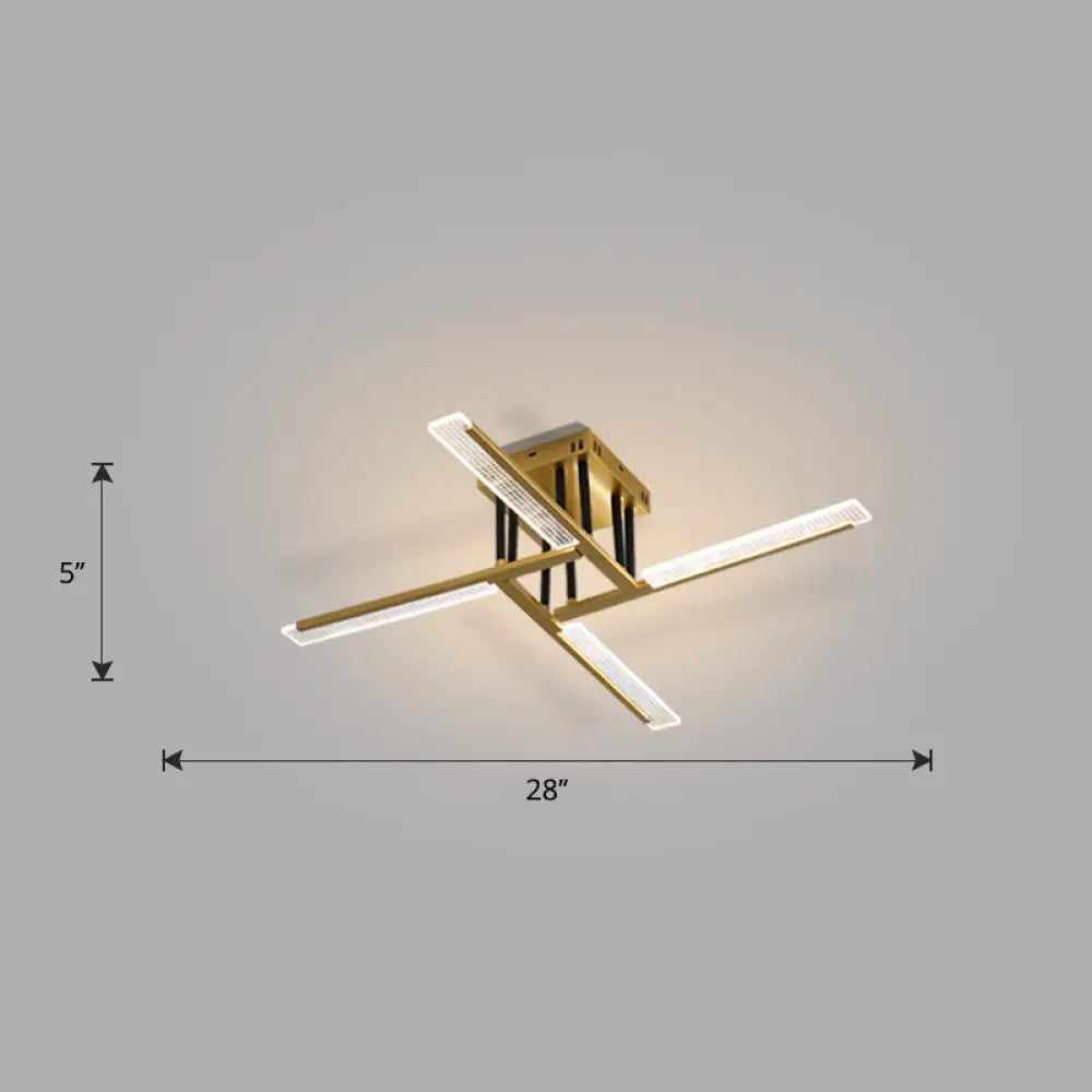 Acrylic Sticks LED Ceiling Light Fixture - Nordic Gold Semi Flush