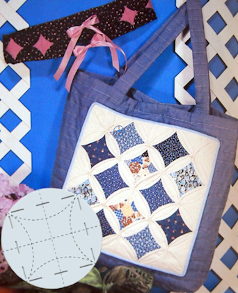 Cute Quilted Cathedral Window Bag- With template + instructions