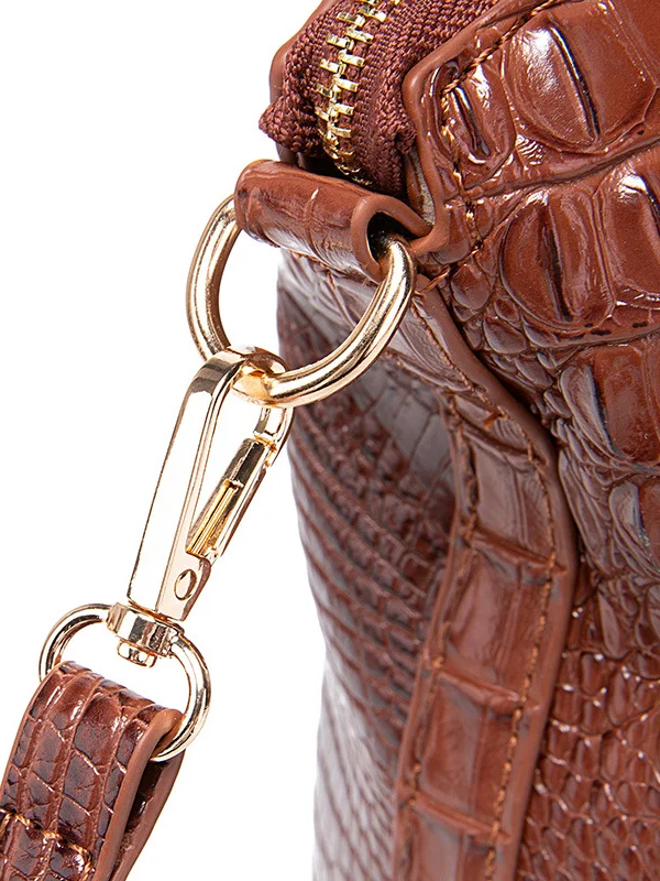 Alligator Print Pleated Split-Joint Bags Handbags