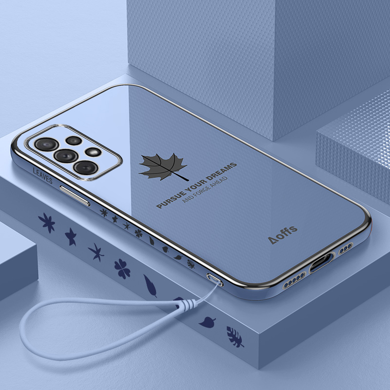 Luxury Plating Maple Leaf Phone Case