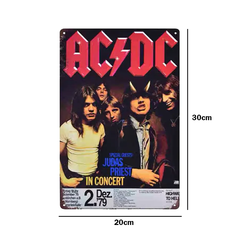 20*30cm/30*40cm - AC/DC - Vintage Tin Signs/Wooden Signs