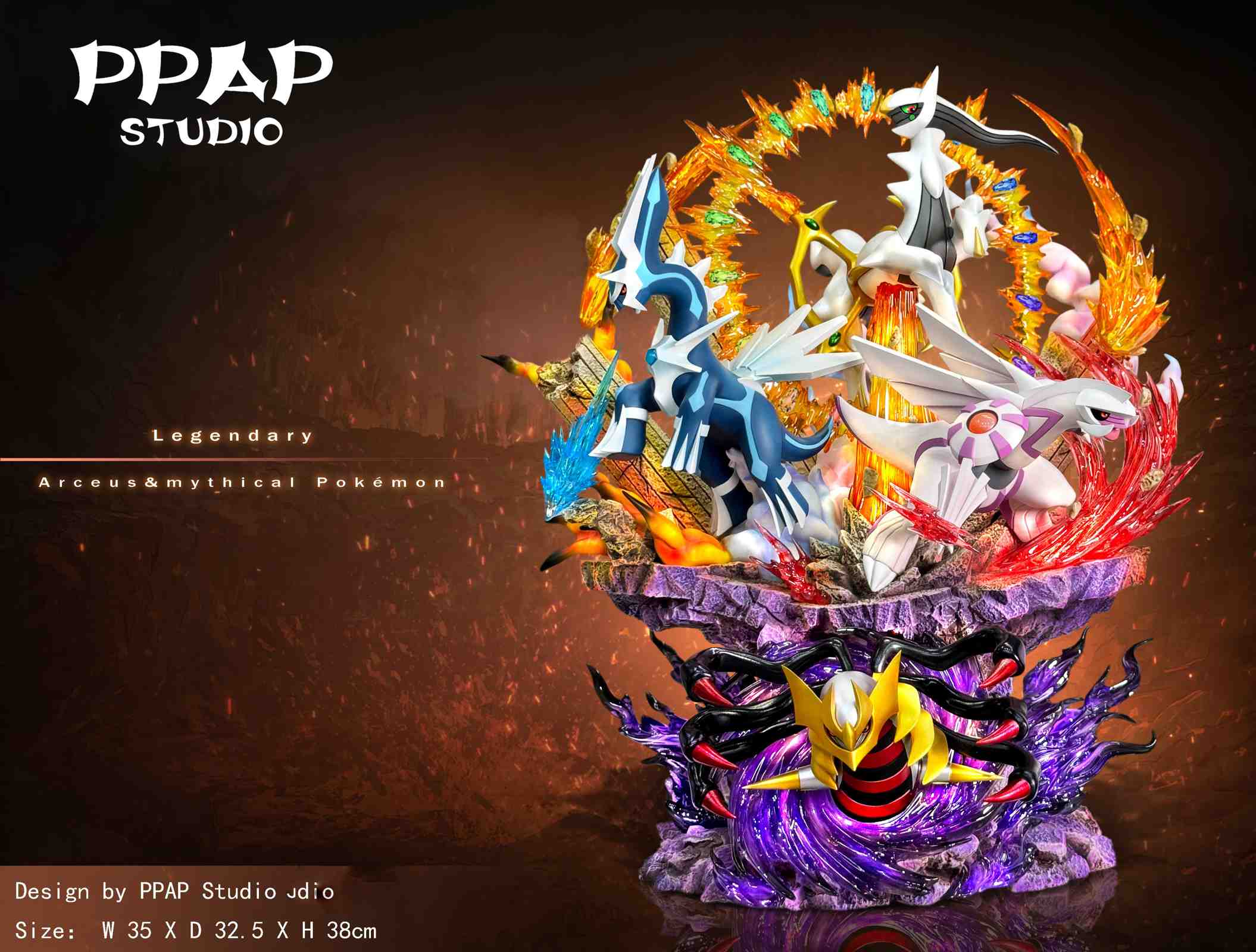 Arceus & Legendary Pokémon with LED - Pokemon Resin Statue - PPAP Studios