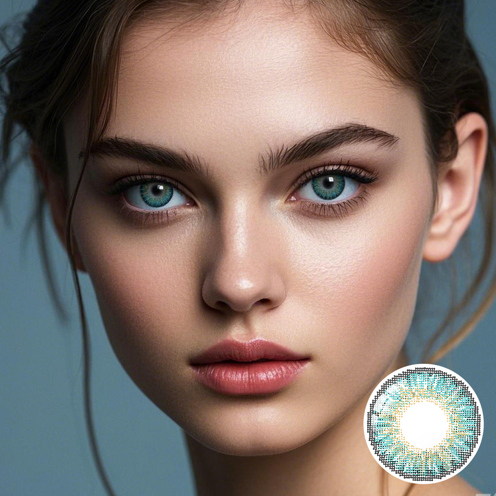 3 Tone TURQUOISE Colored Contact Lenses