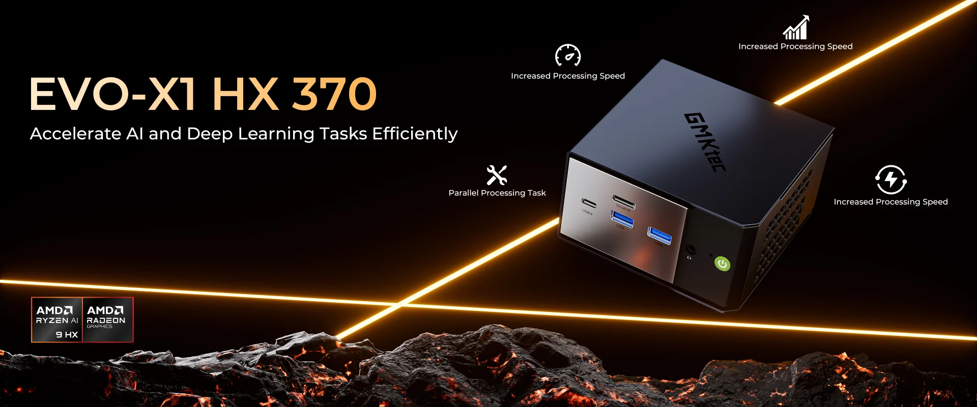 GMKtec Mini PC AMD Ryzen™ Al 9 HX 370 - EVO-X1 AI