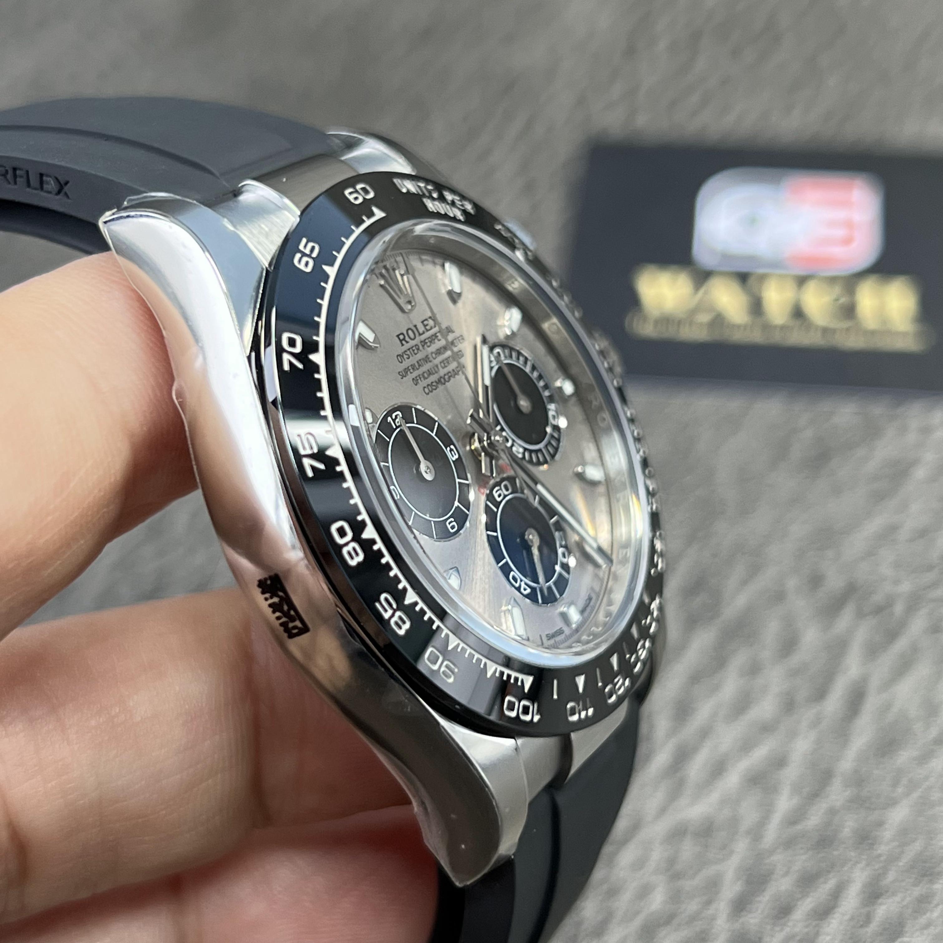 Rolex Cosmograph Daytona Ghost 116519LN with Grey Sunburst Dial Top Replica