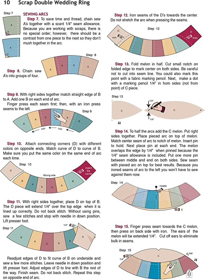 Double Wedding Ring Book & Template Set(8PCS) + Manual