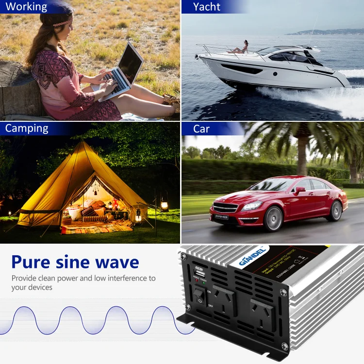 Power Inverter 600W 12V DC to AC 240V Car Plug Cable