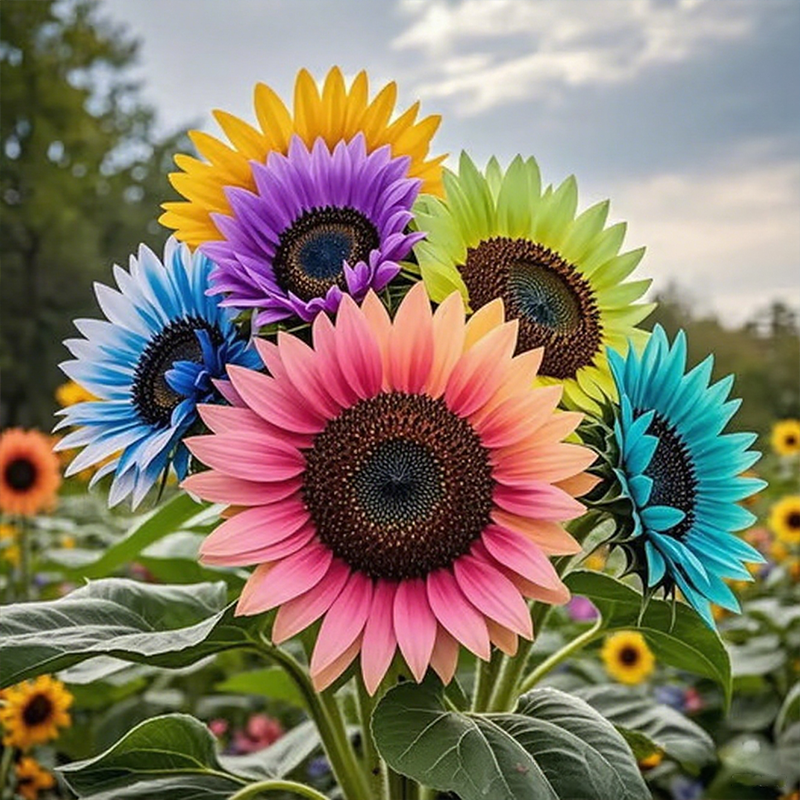 🌻 Rare Rainbow Sunflowers – Nature’s Most Colorful Treasure