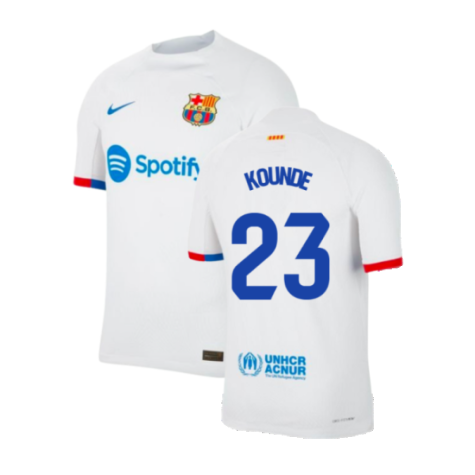 FC Barcelona Jules Kounde 23 Away Shirt Kit 2023-2024